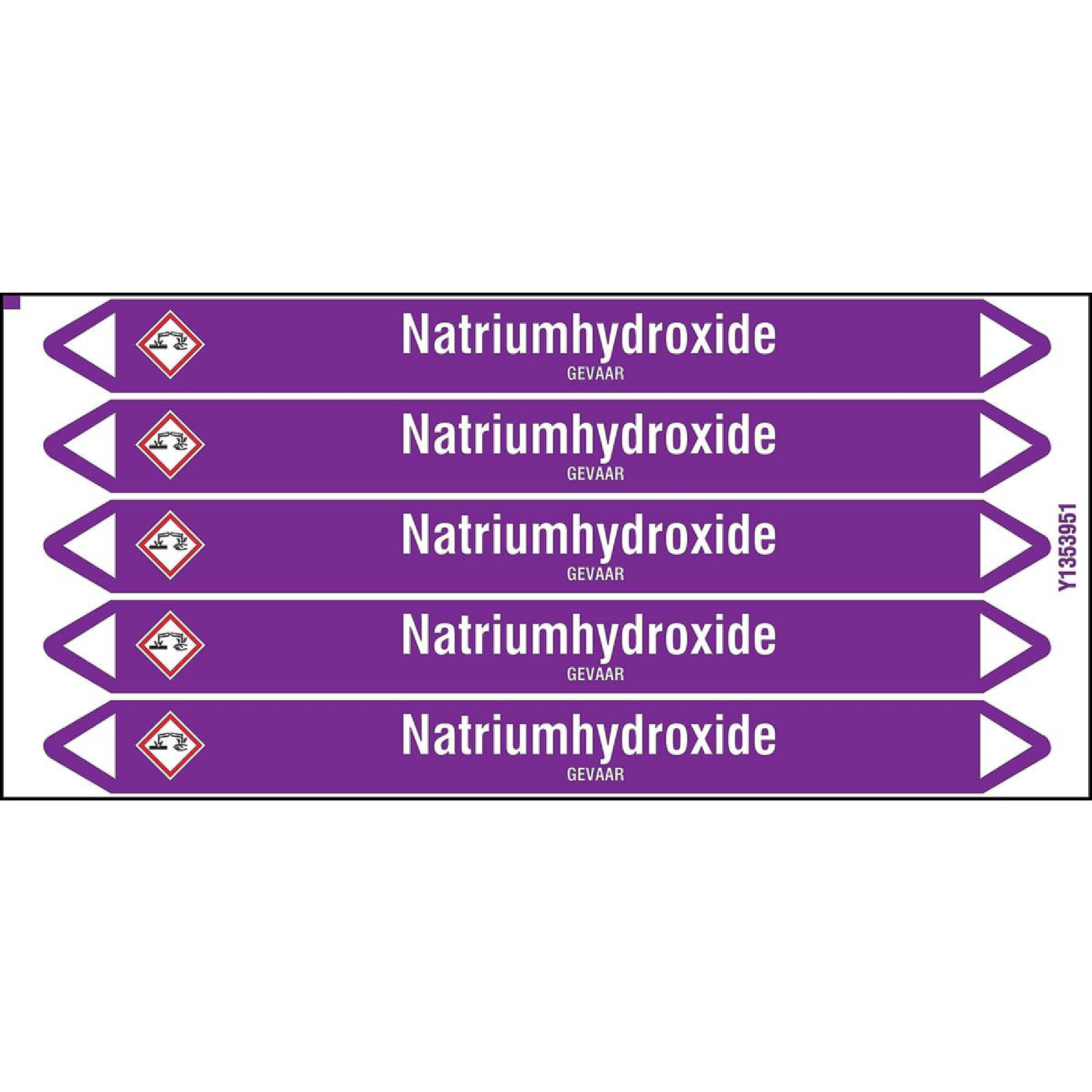 BRADY N003922 leidingmerker voor natriumhydroxide, met geperforeerde ...