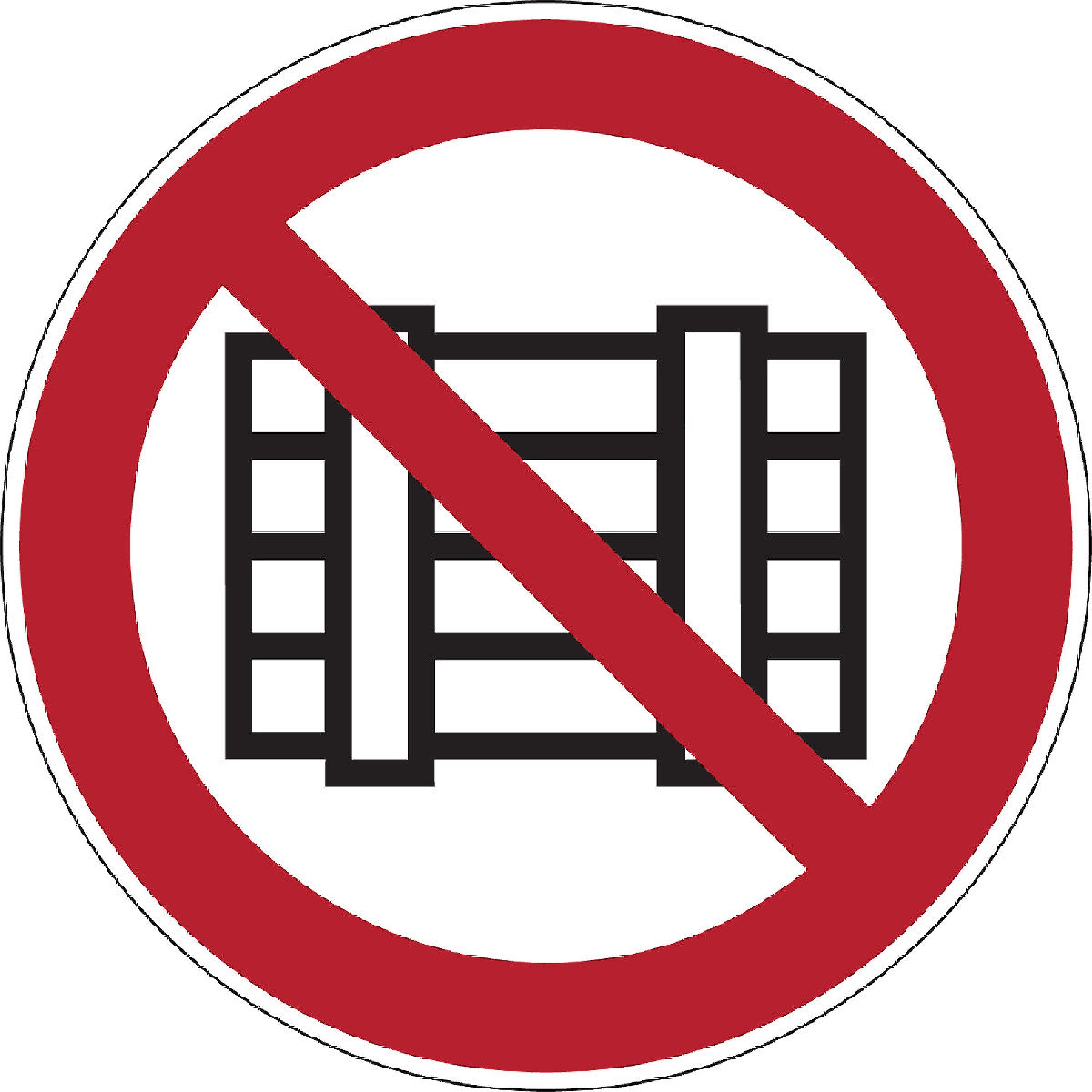 BRADY 250017 pictogramme d'interdiction - ne pas poser ou stocker, 100 ...