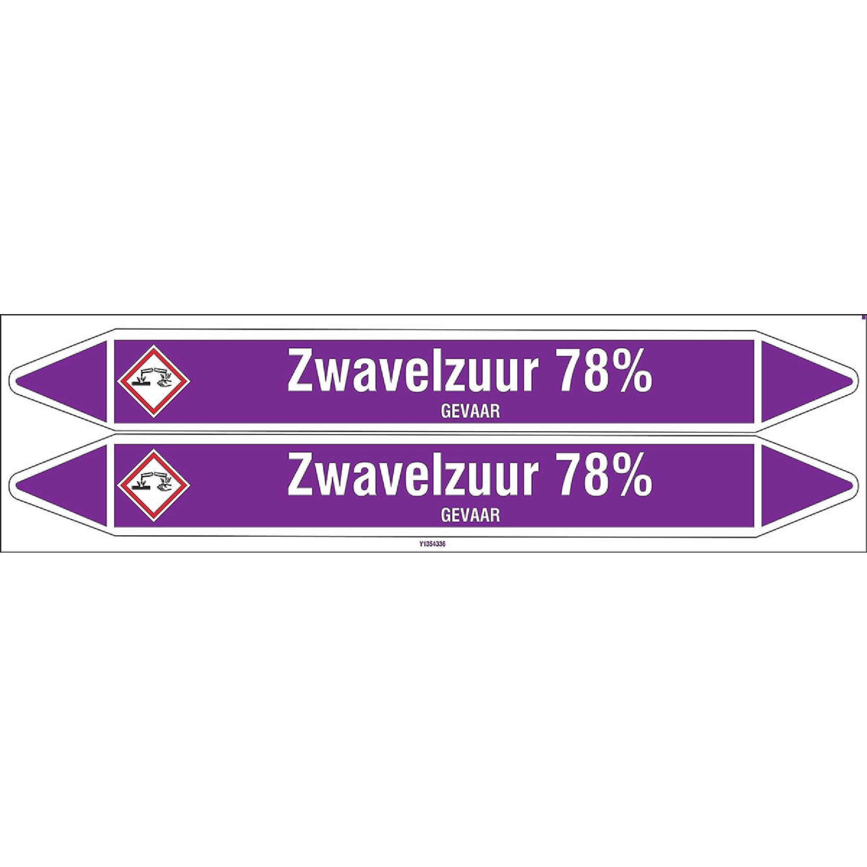 BRADY N006965 leidingmerker voor zwavelzuur, met geperforeerde pijlen ...