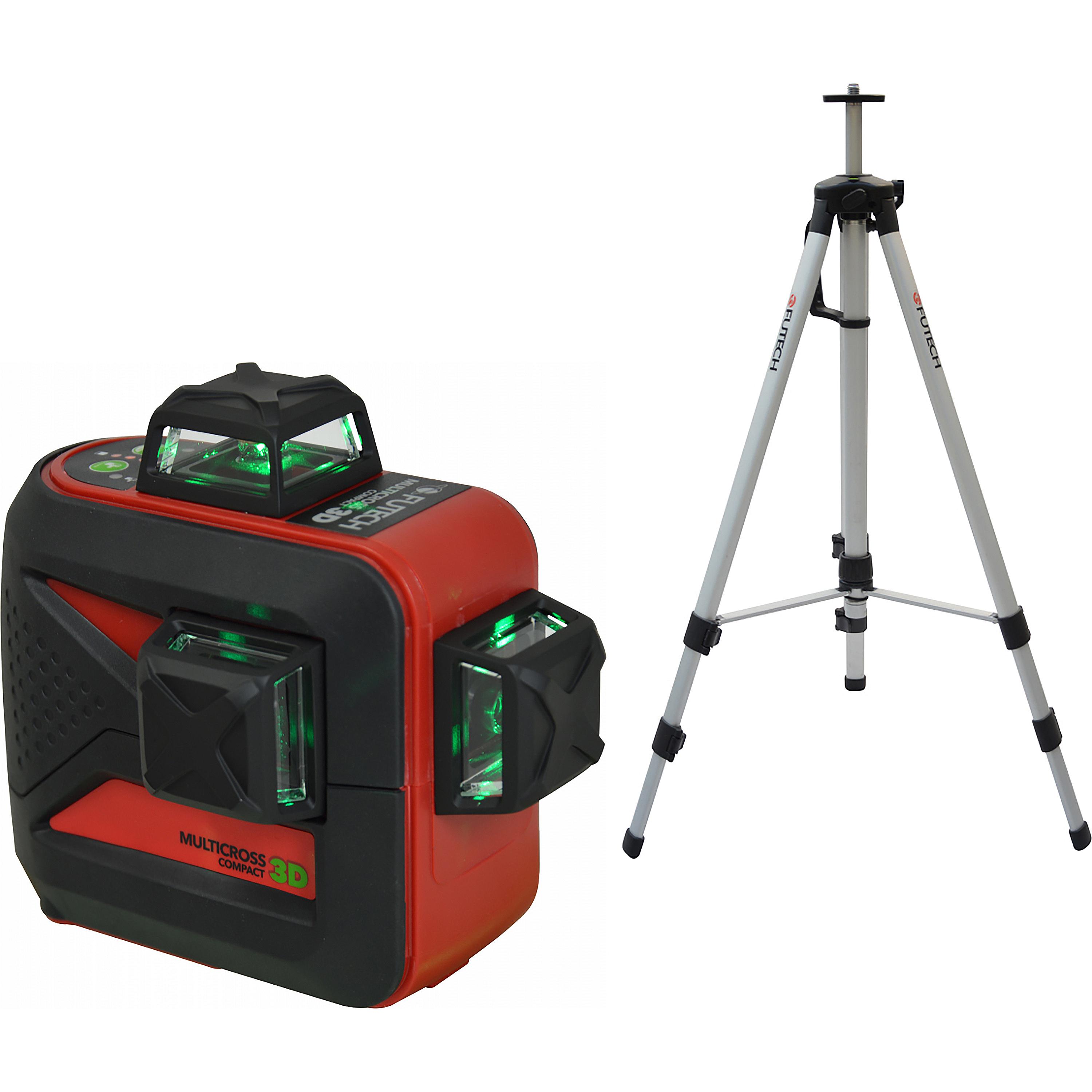 FUTECH MultiCross 3D Compact cross line laser green + tripod 180cm ...