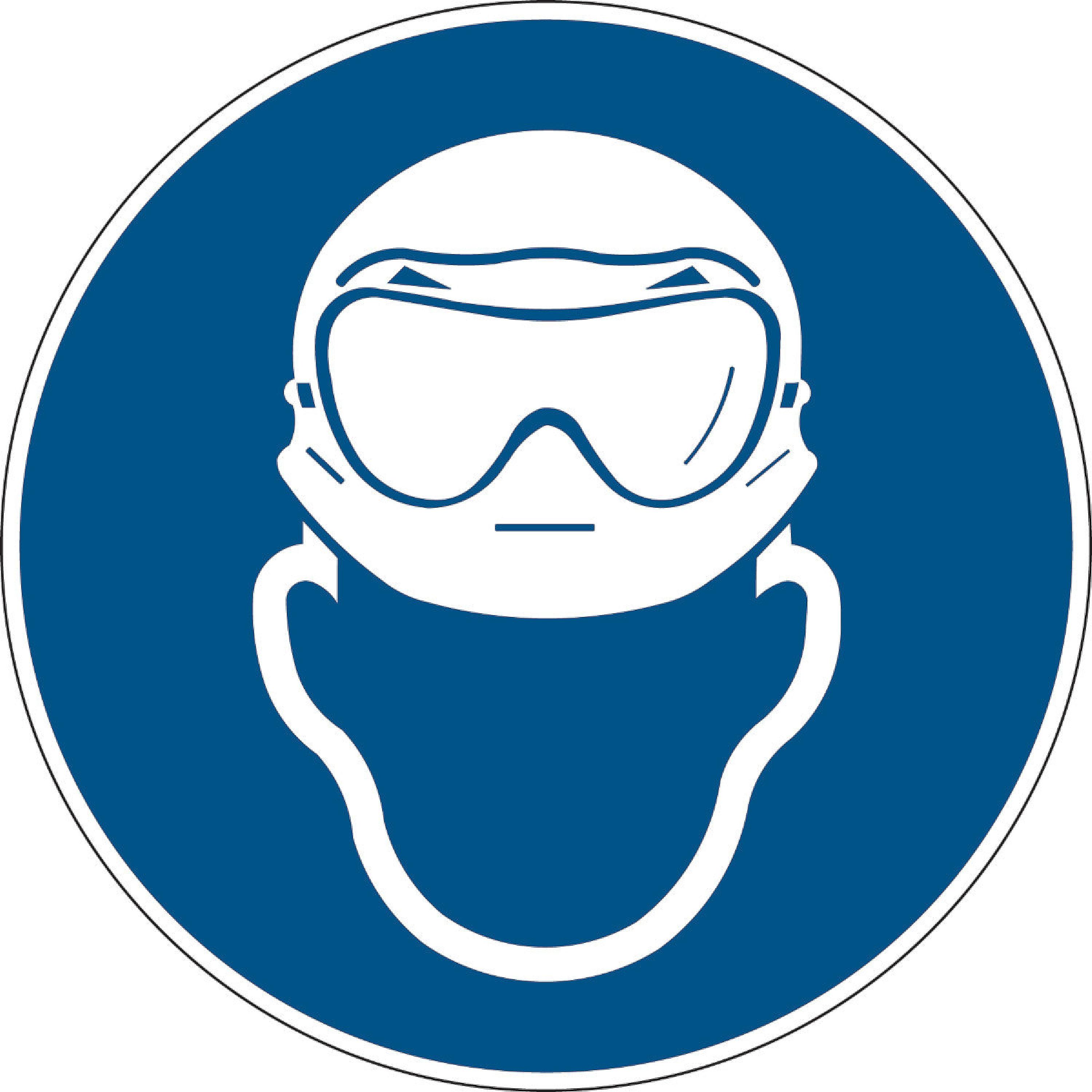 BRADY 222873 gebodspictogram - dragen van helm en zuurbril verplicht ...