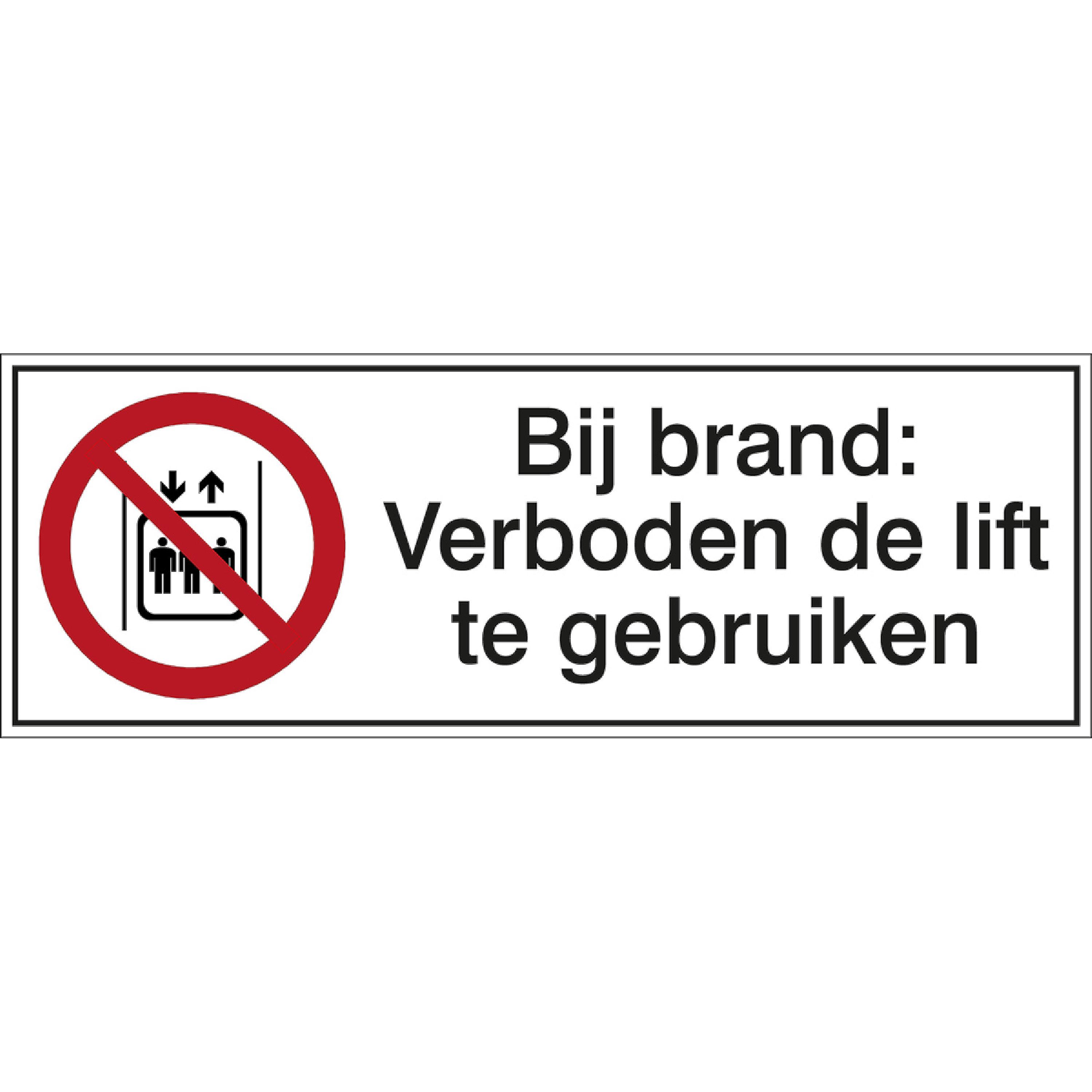 BRADY 227881 veiligheidspictogram - bij brand verboden de lift te ...