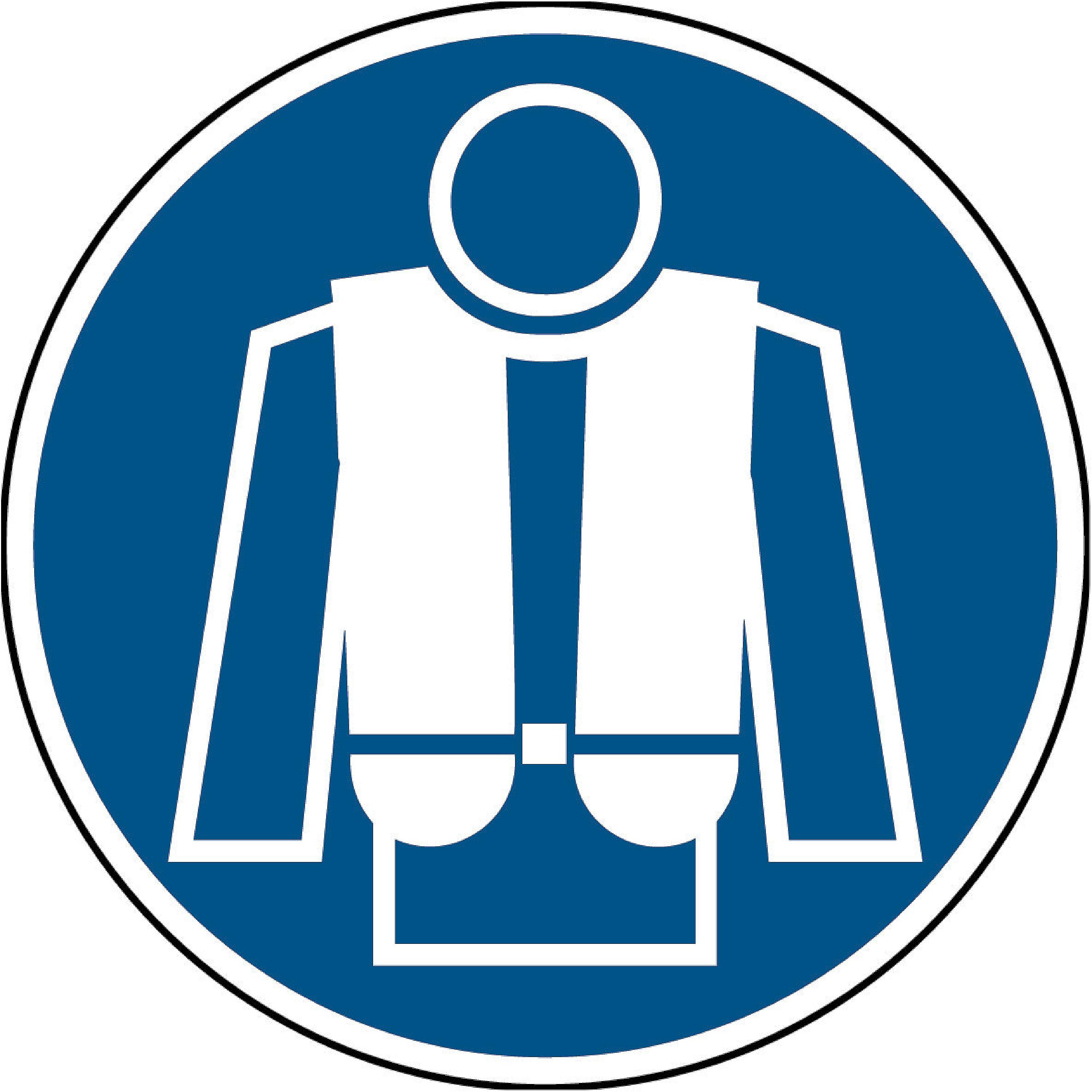 BRADY 241163 gebodspictogram - reddingsvest verplicht, 100 mm | Klium