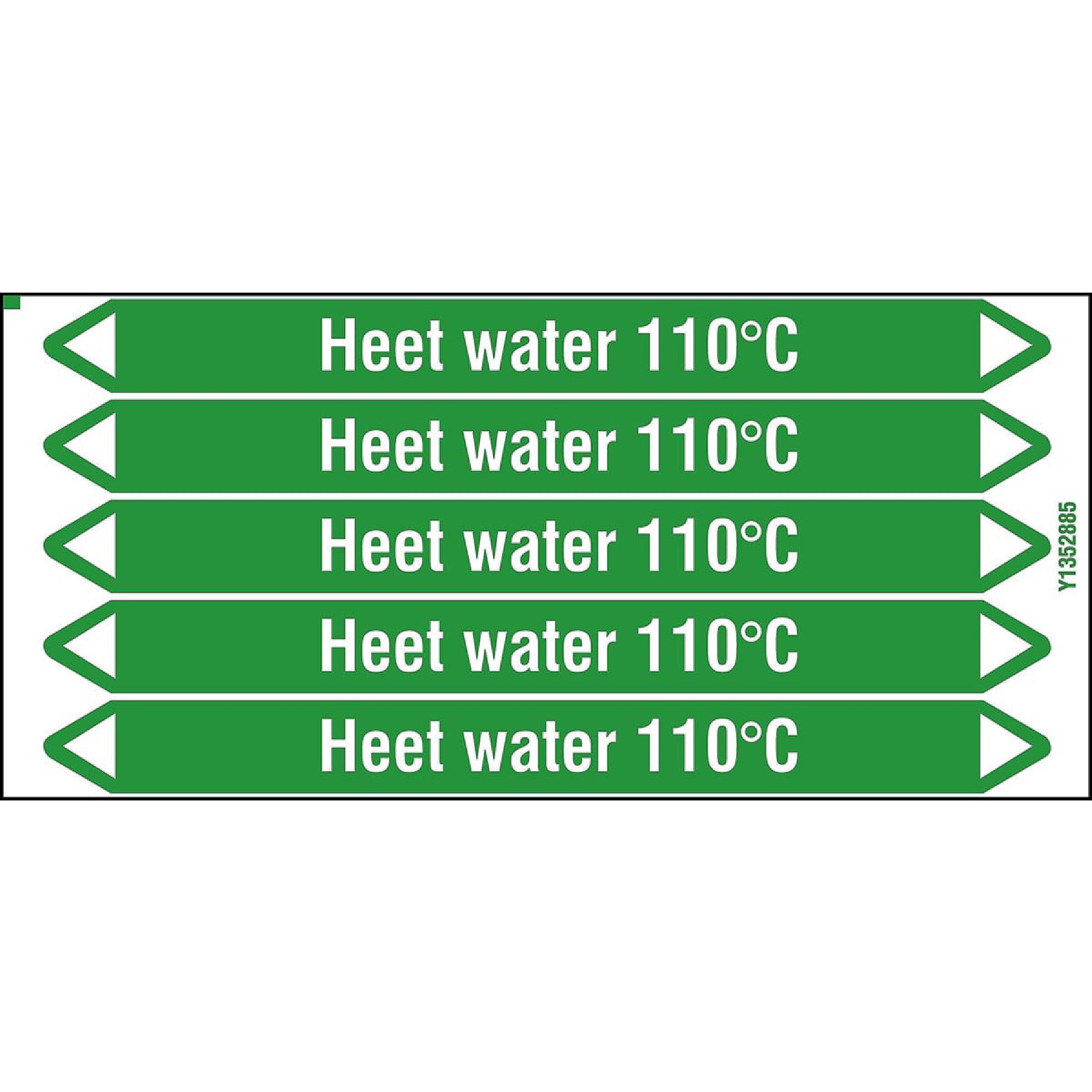 BRADY N005946 leidingmerker voor heet water 110°C, met geperforeerde ...