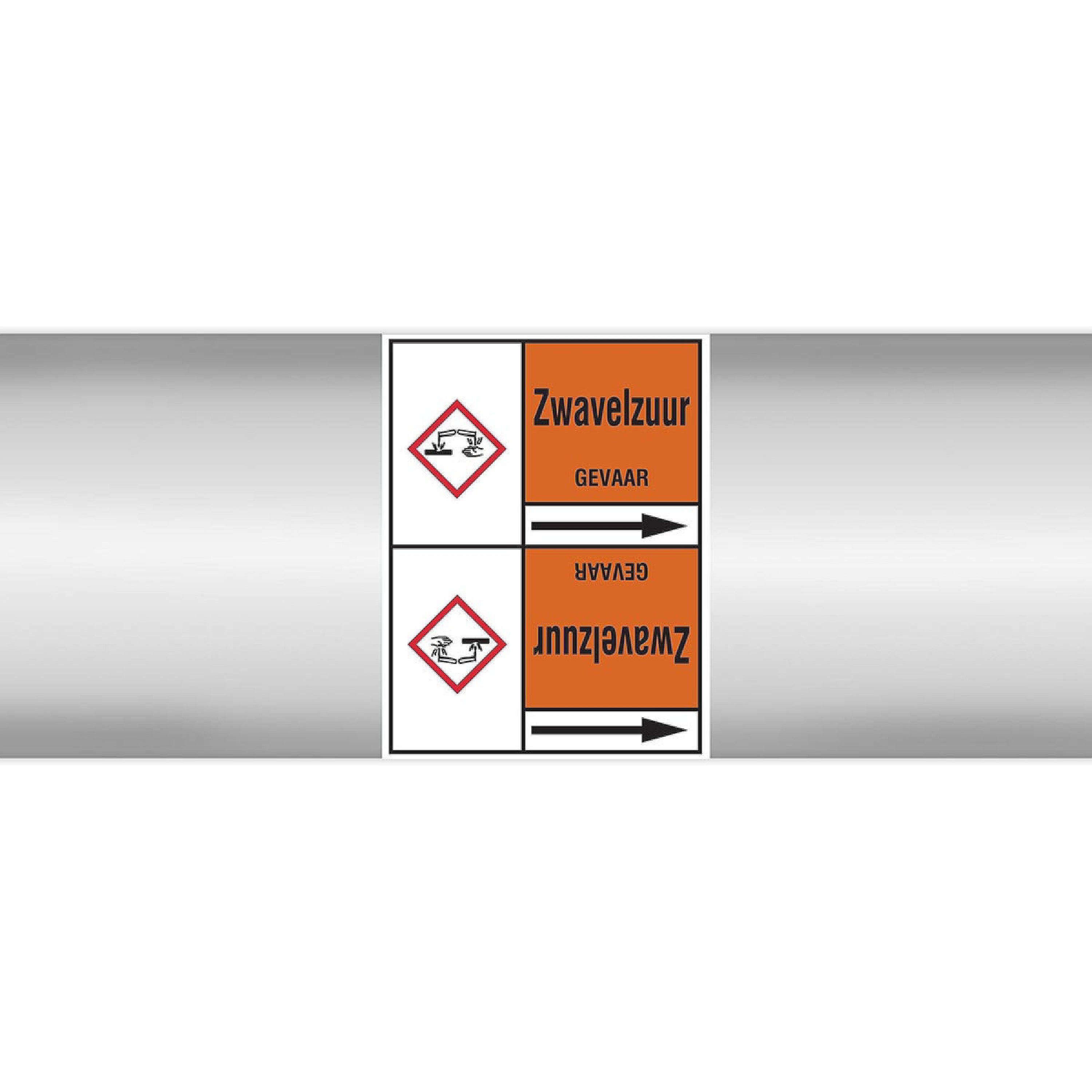 BRADY N006644 leidingmerker voor zwavelzuur, met pictogram 33 m x 127 ...