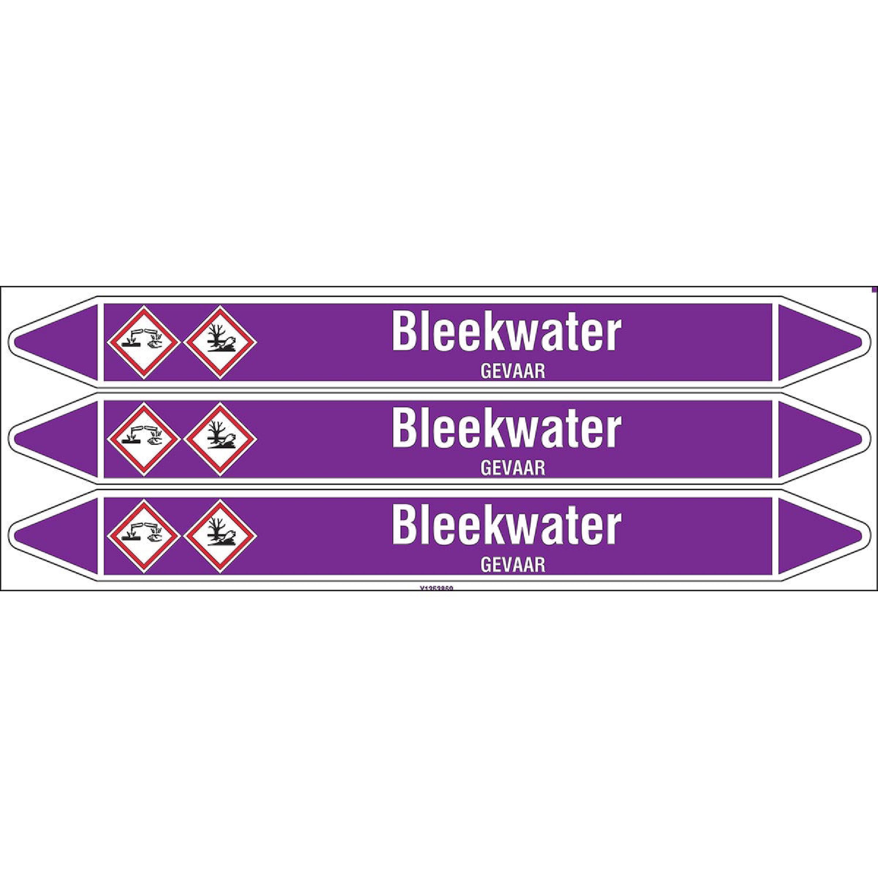 BRADY N003752 leidingmerker voor bleekwater, met geperforeerde pijlen ...