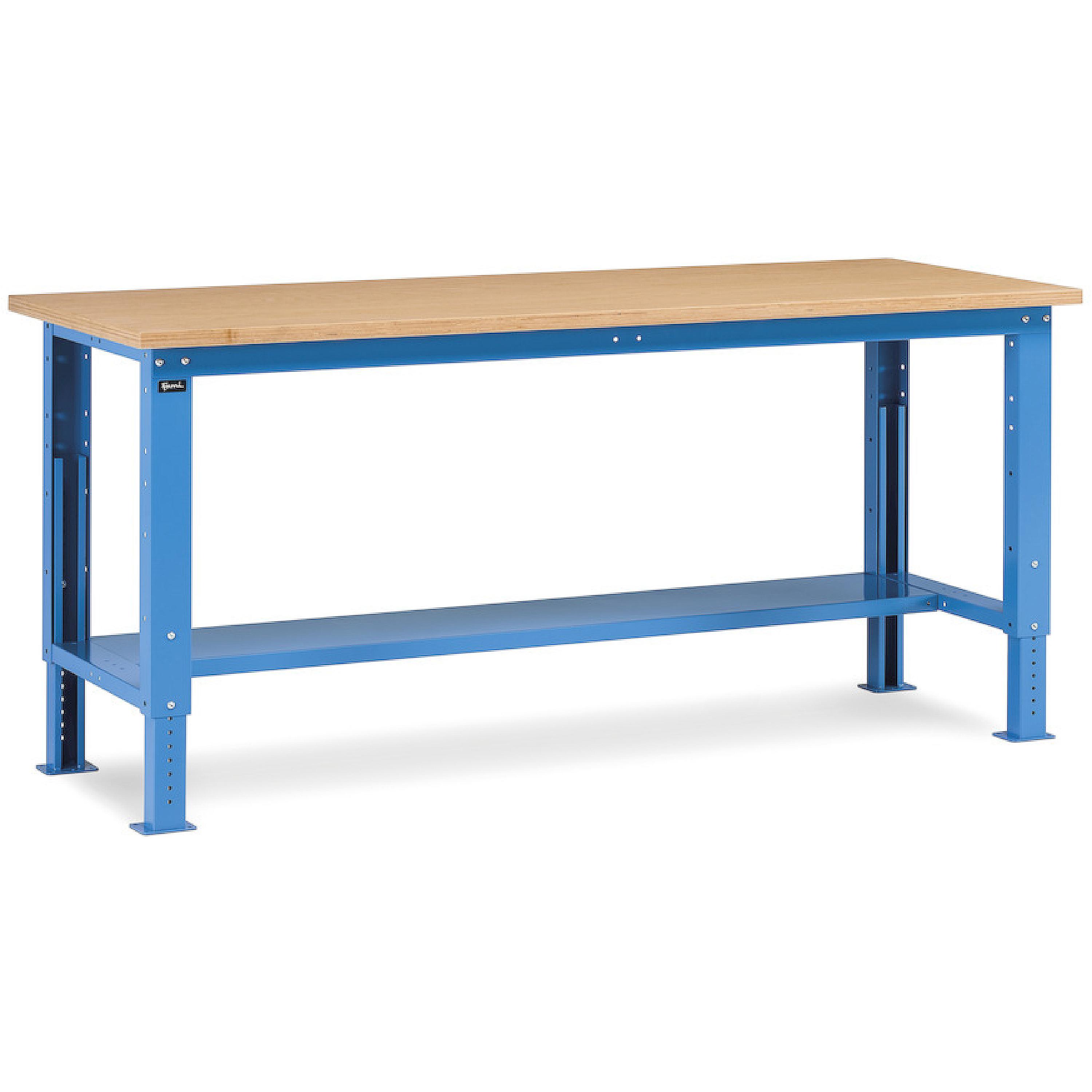 FAMI WORK UP workbench with plywood top 30 mm 2000x750x1107 mm blue RAL 5012 - FBG02S2000R0004