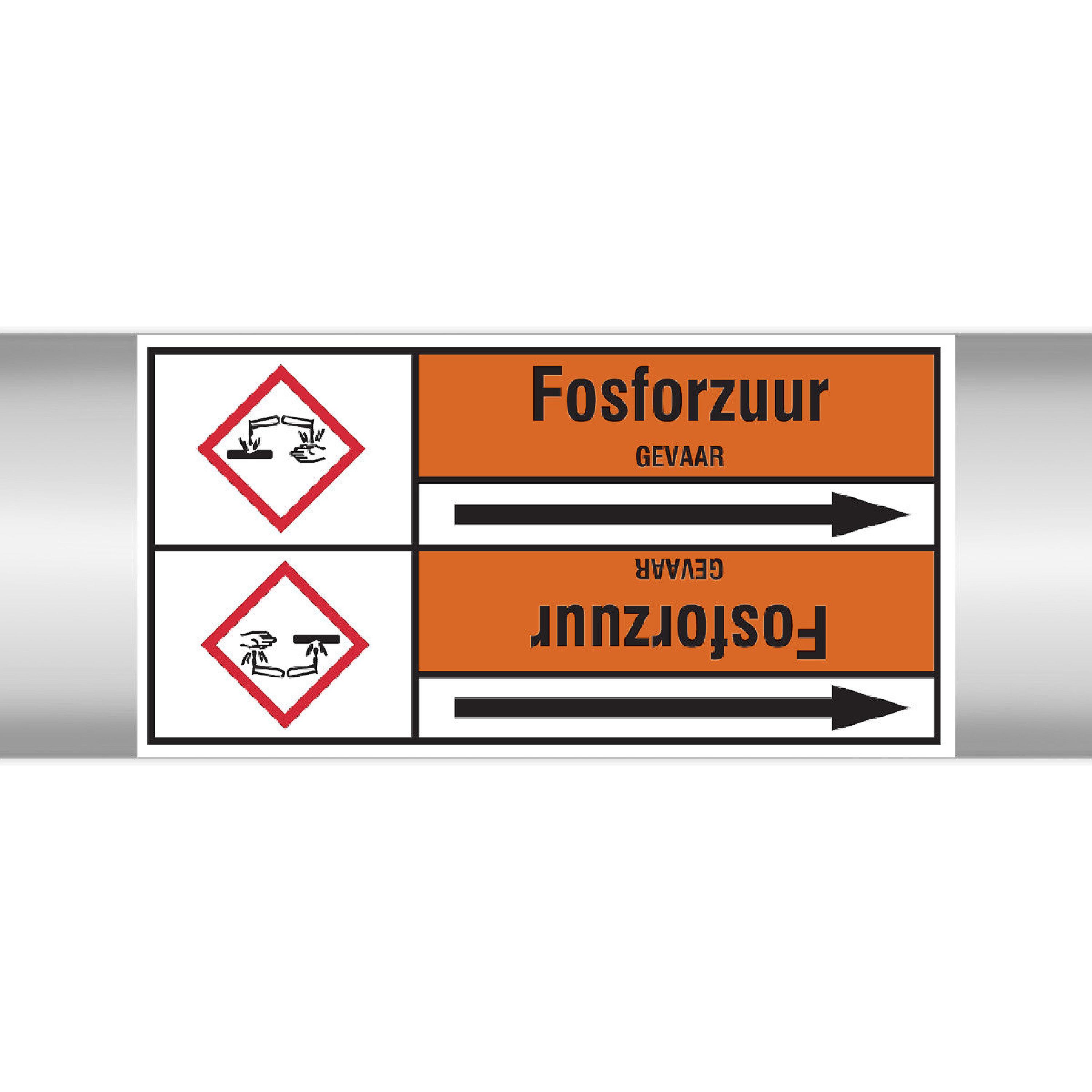 BRADY N006470 leidingmerker voor fosforzuur, met pictogram 33 m x 127 ...
